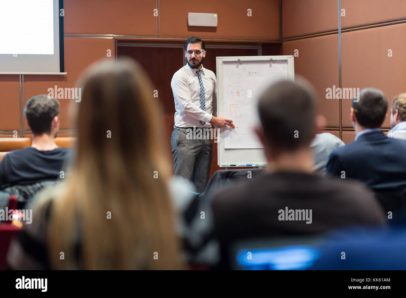 Speaker Giving a Talk at Business Meeting Stock Photo - Alamy