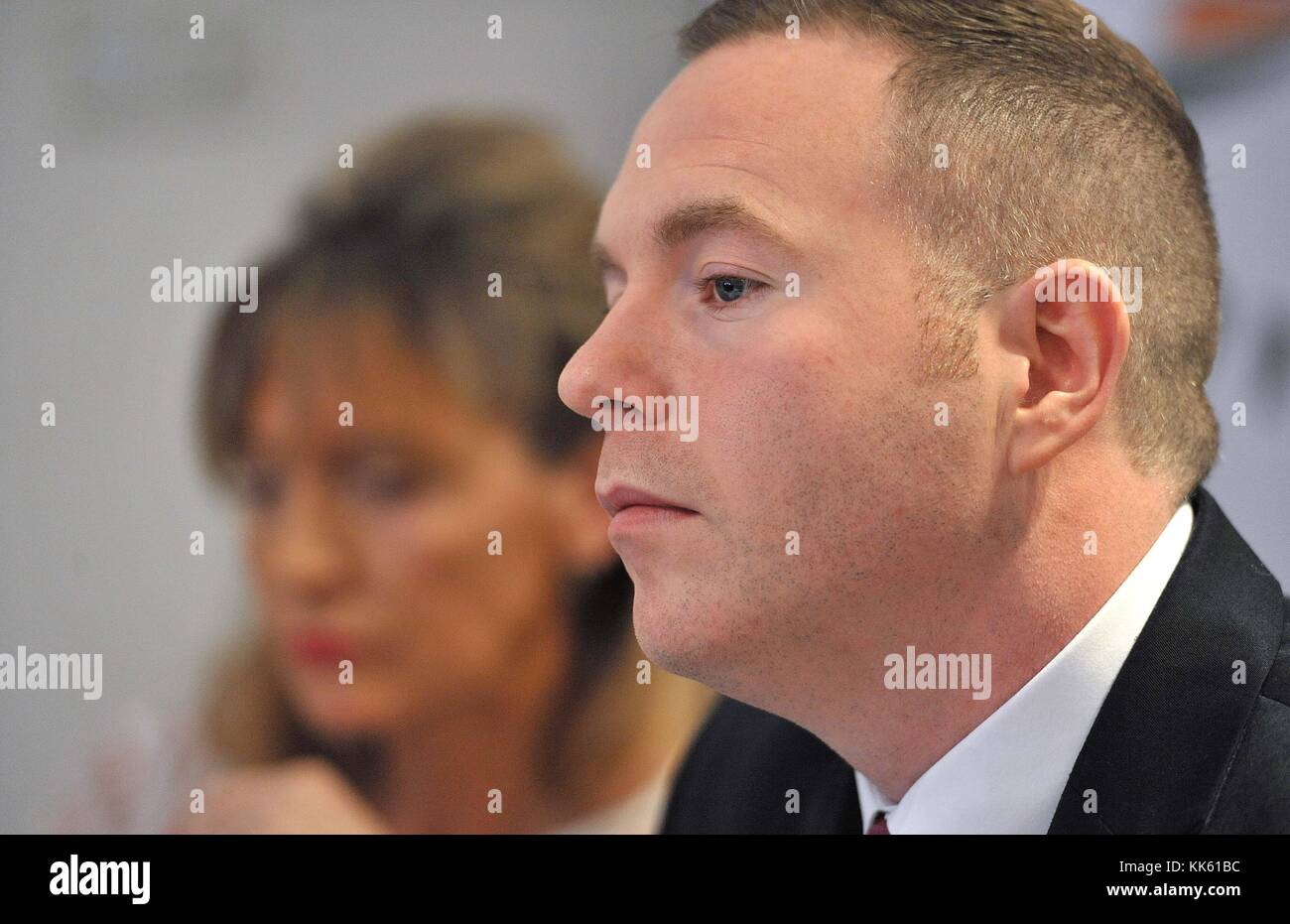 Martina Anderson MEP and Chris Hazzard MP at the launch of Sinn Fein ...