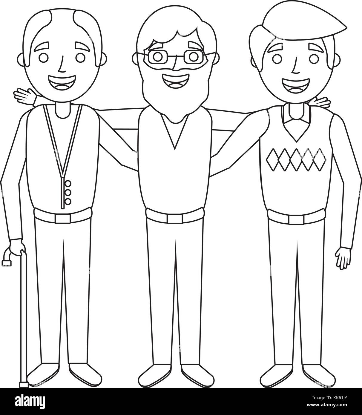 Group hug senior Stock Vector Images - Alamy