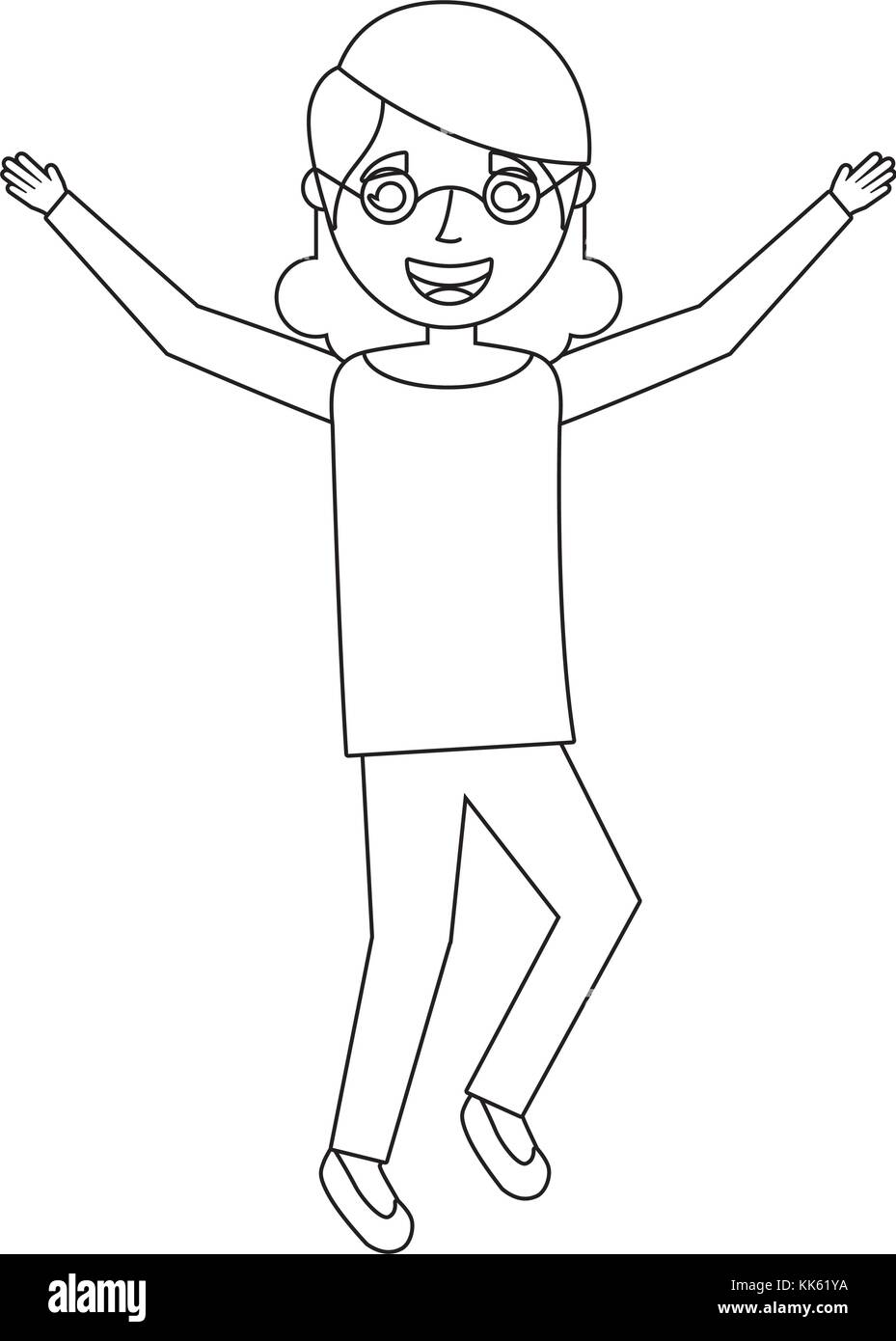 Happy excited cute woman Stock Vector Images - Alamy