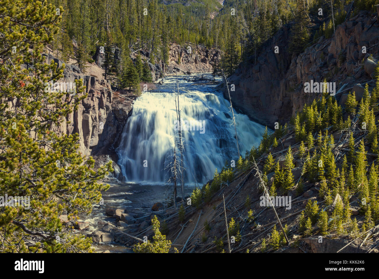 Waterfall in the Yellowstone National Park, USA Stock Photo - Alamy