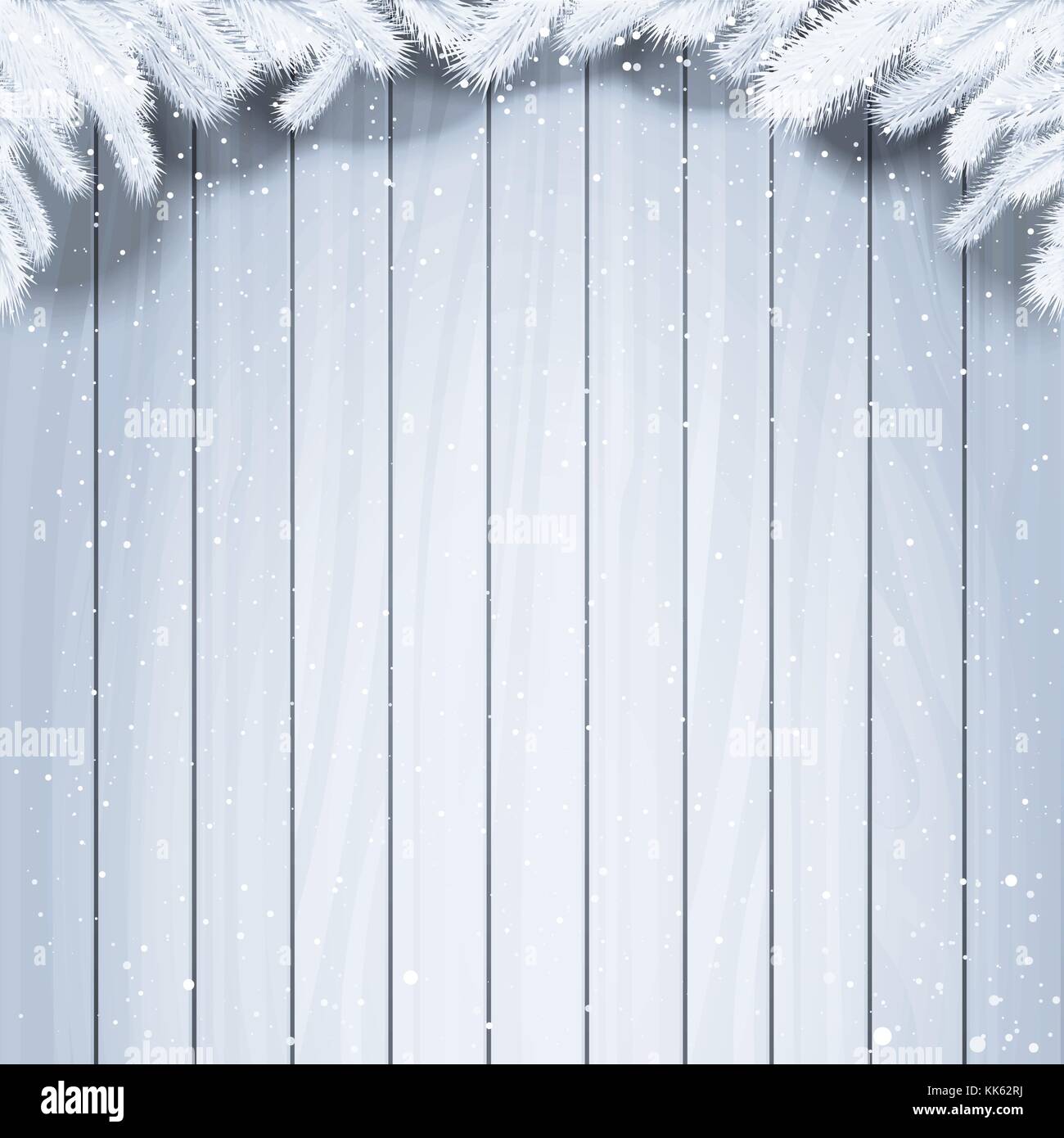 Winter Background Wooden Texture With White Fir Tree Branches And ...