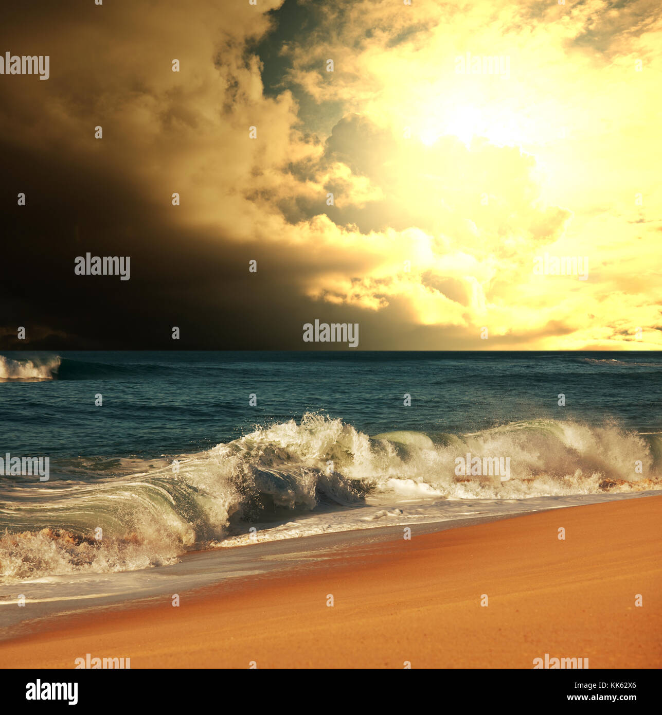 Wave on the beach Stock Photo - Alamy