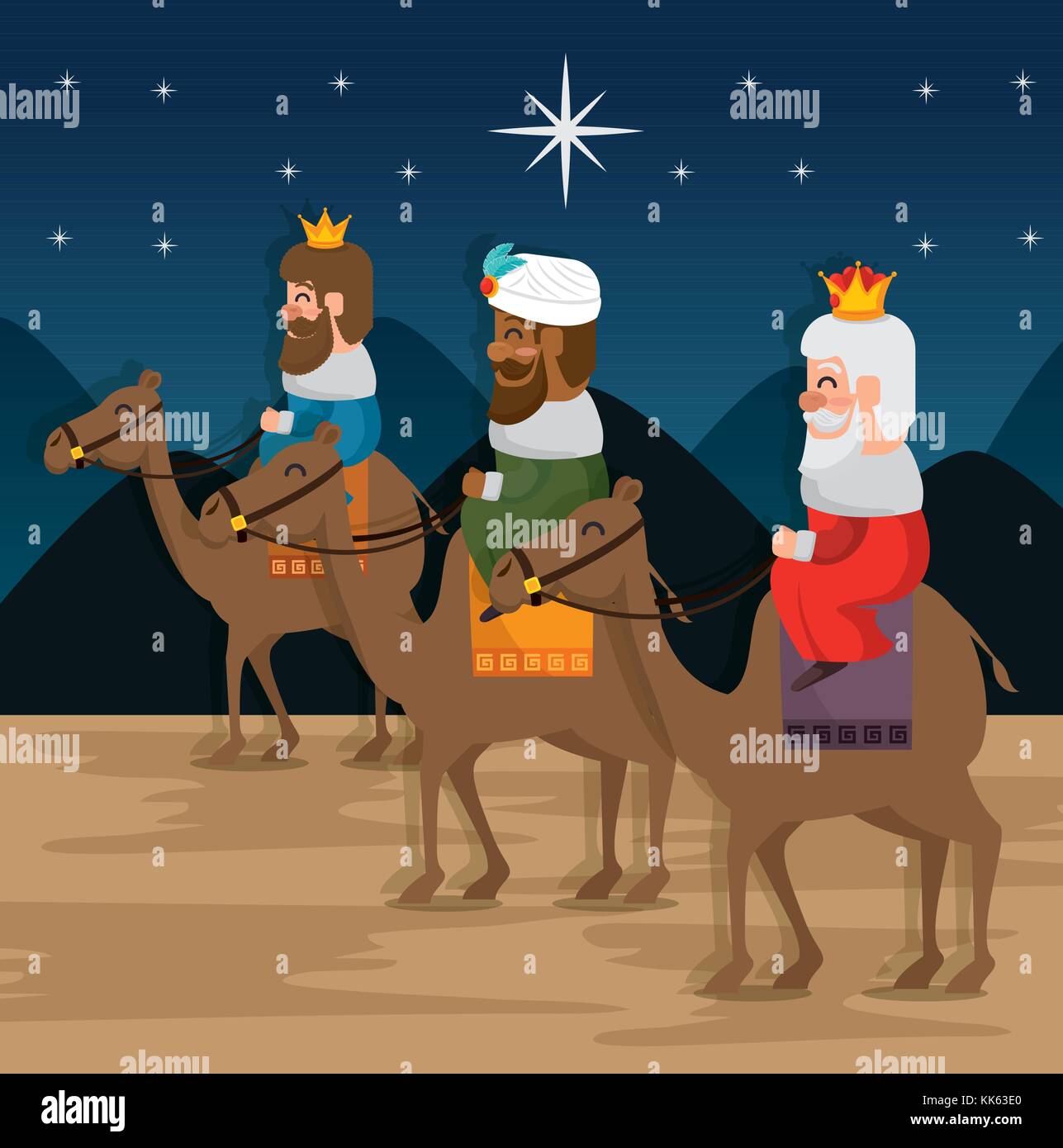 the three magic kings of orient cartoons Stock Vector Image & Art - Alamy