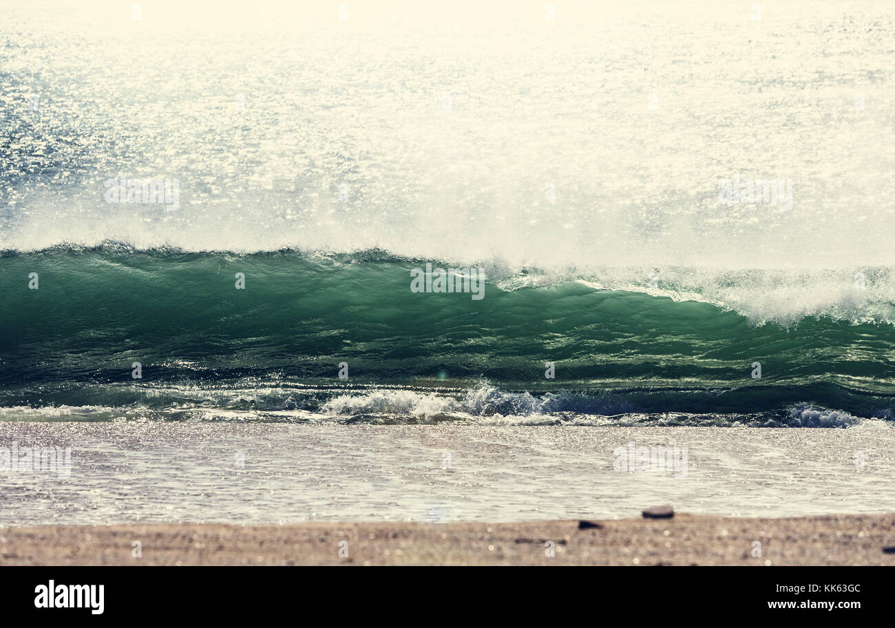 The wave on the beach Stock Photo - Alamy