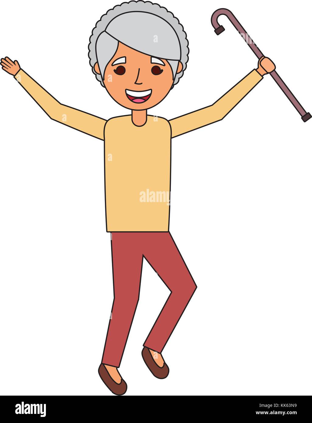 Happy Old Woman Grandma Standing Cartoon Stock Vector Image And Art Alamy