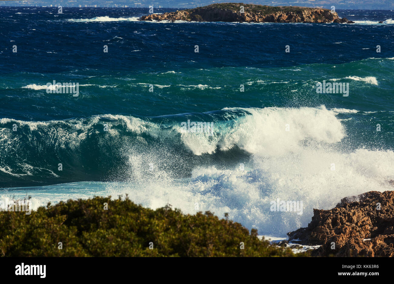 Waves in Cyprus Stock Photo - Alamy
