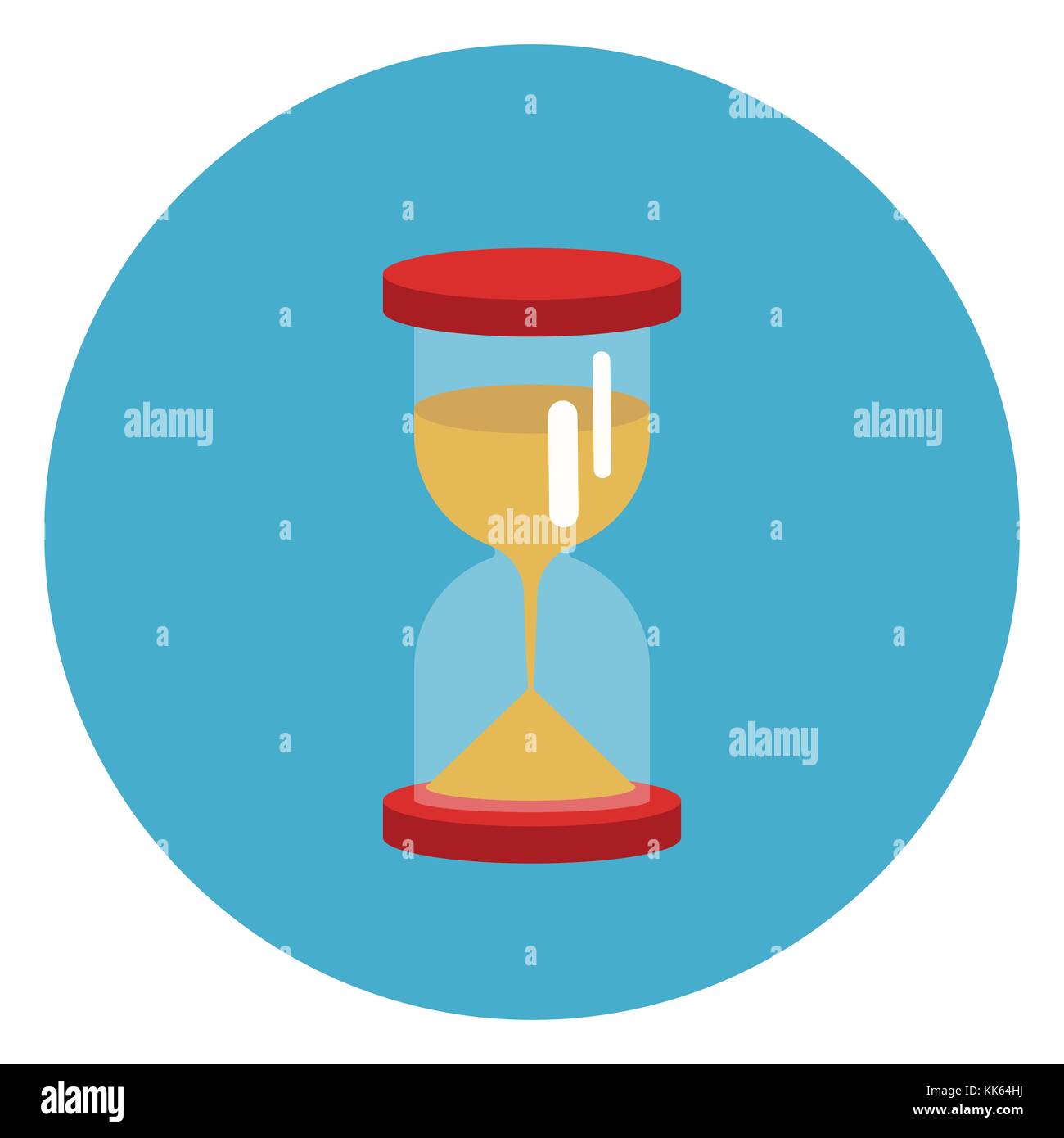 Sand Watch Icon Web Button On Round Blue Background Stock Vector Image ...