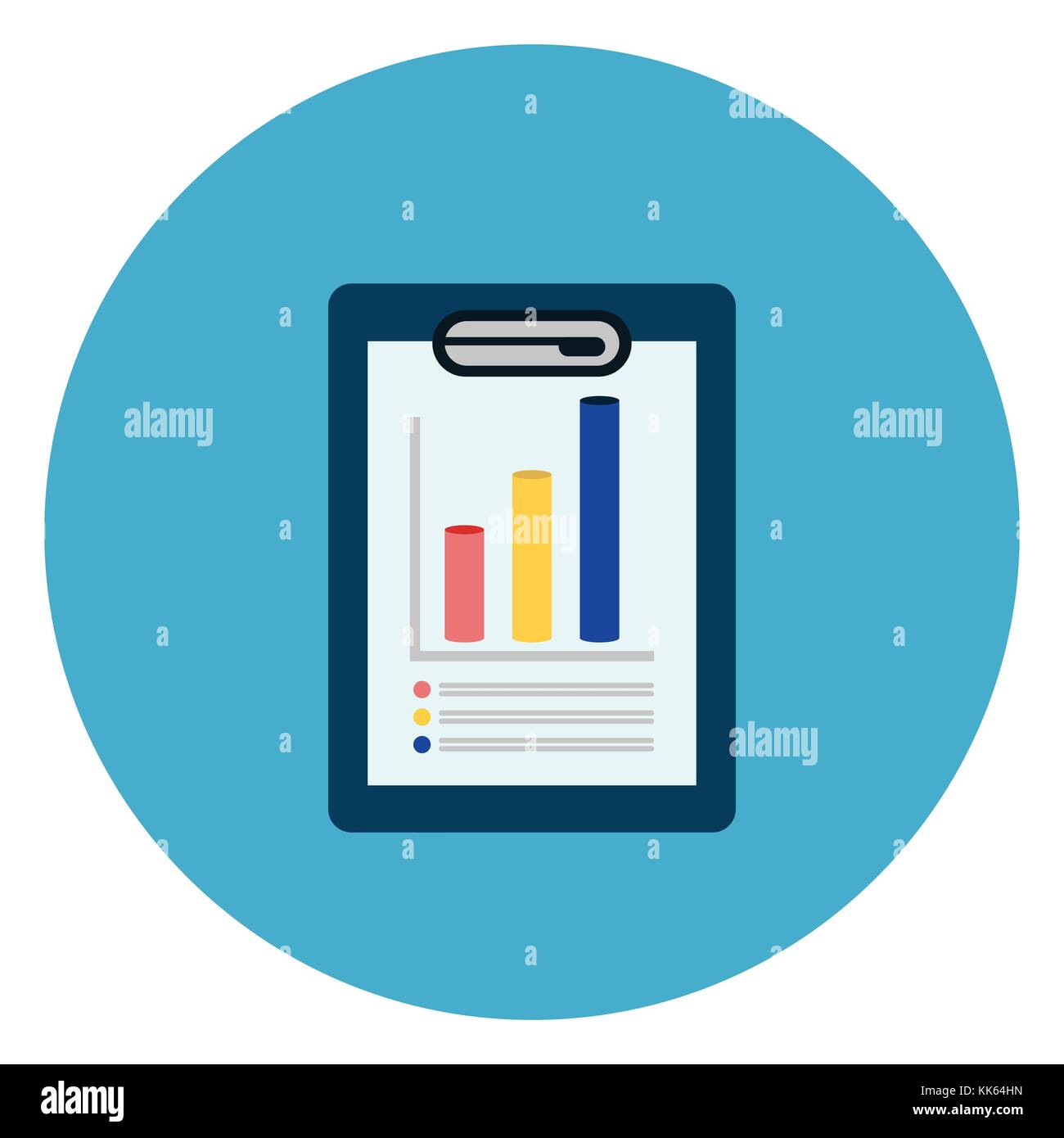 Document With Data Charts Icon Web Button On Round Blue Background ...