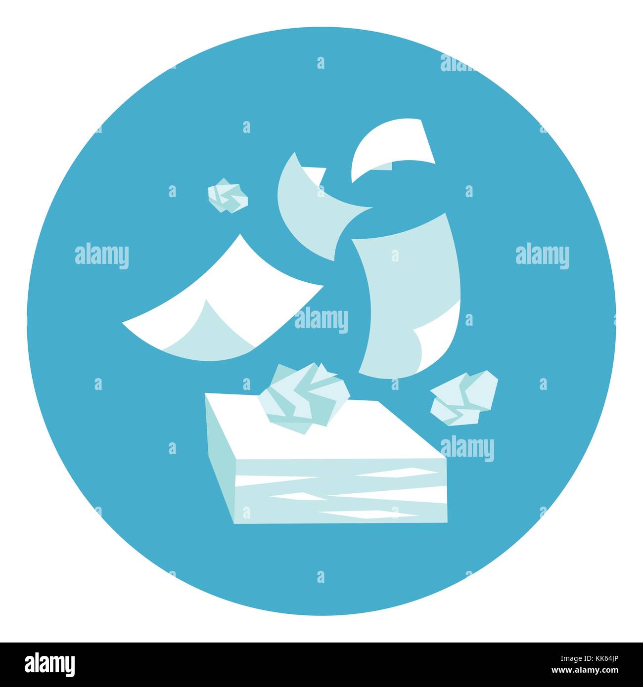 Papers Stack Paperwork Icon Web Button On Round Blue Background Stock ...