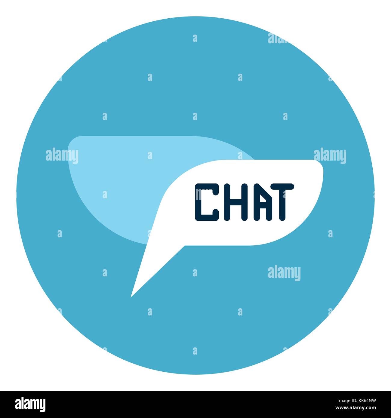 Chat Bubble Icon Web Button On Round Blue Background Stock Vector Image ...