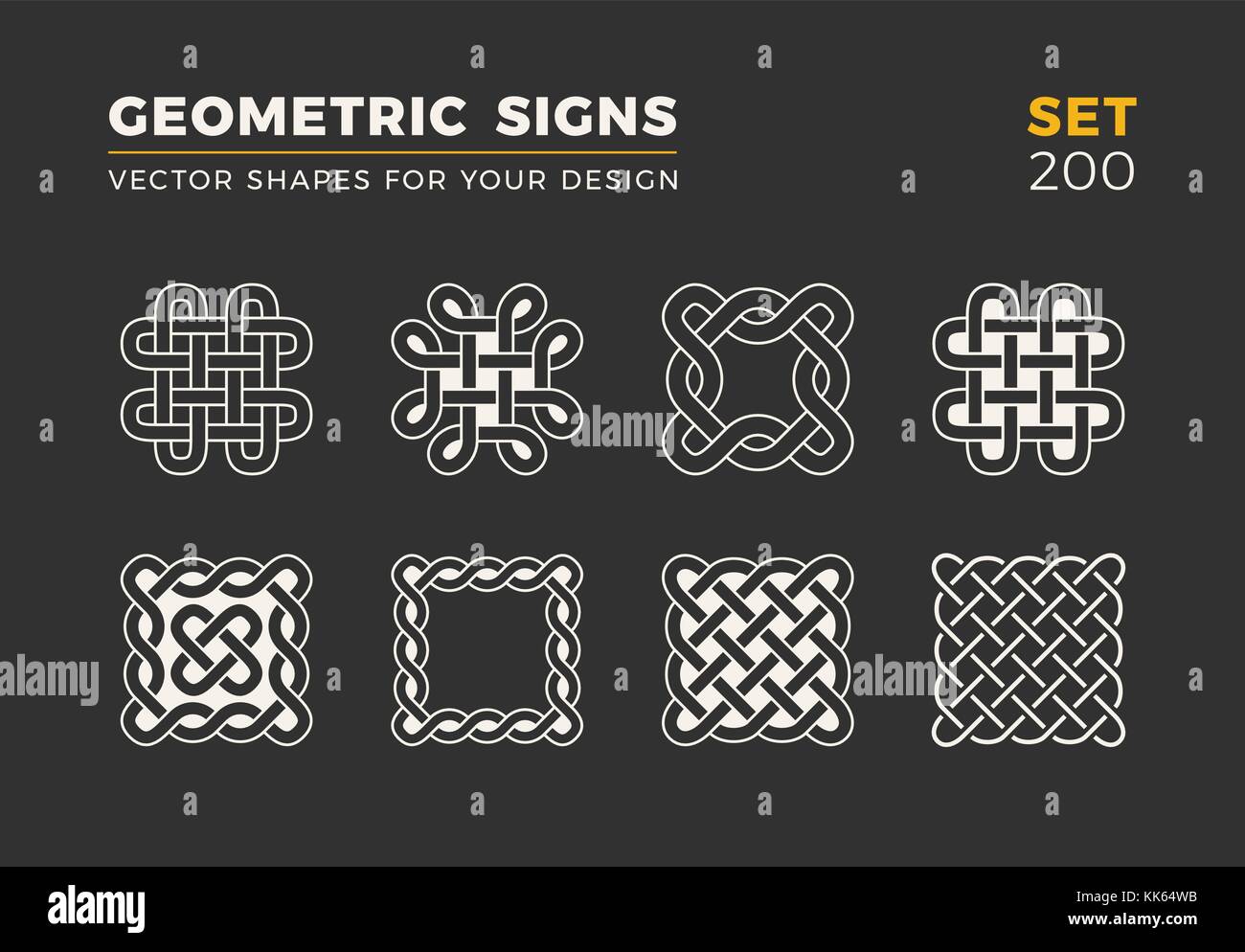 Set of eight minimalistic trendy shapes. Stylish vector logo emblems ...