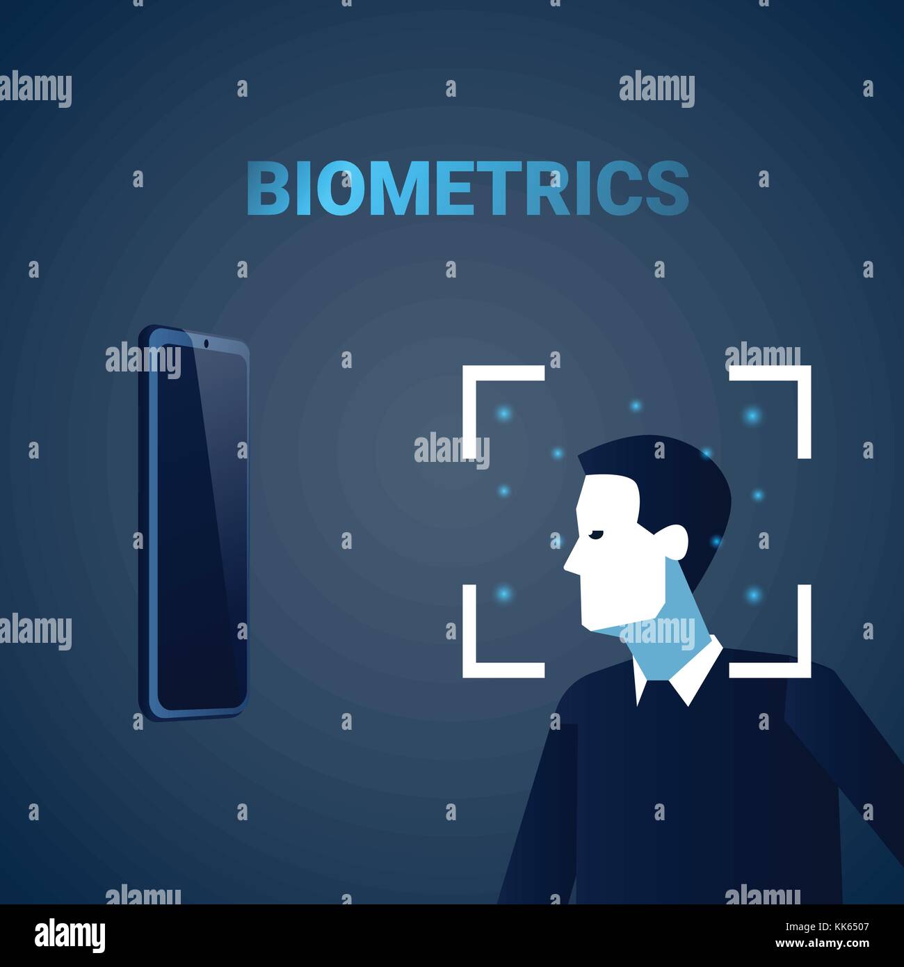 Biometric Identification Male Face Scanning Modern Access Control ...