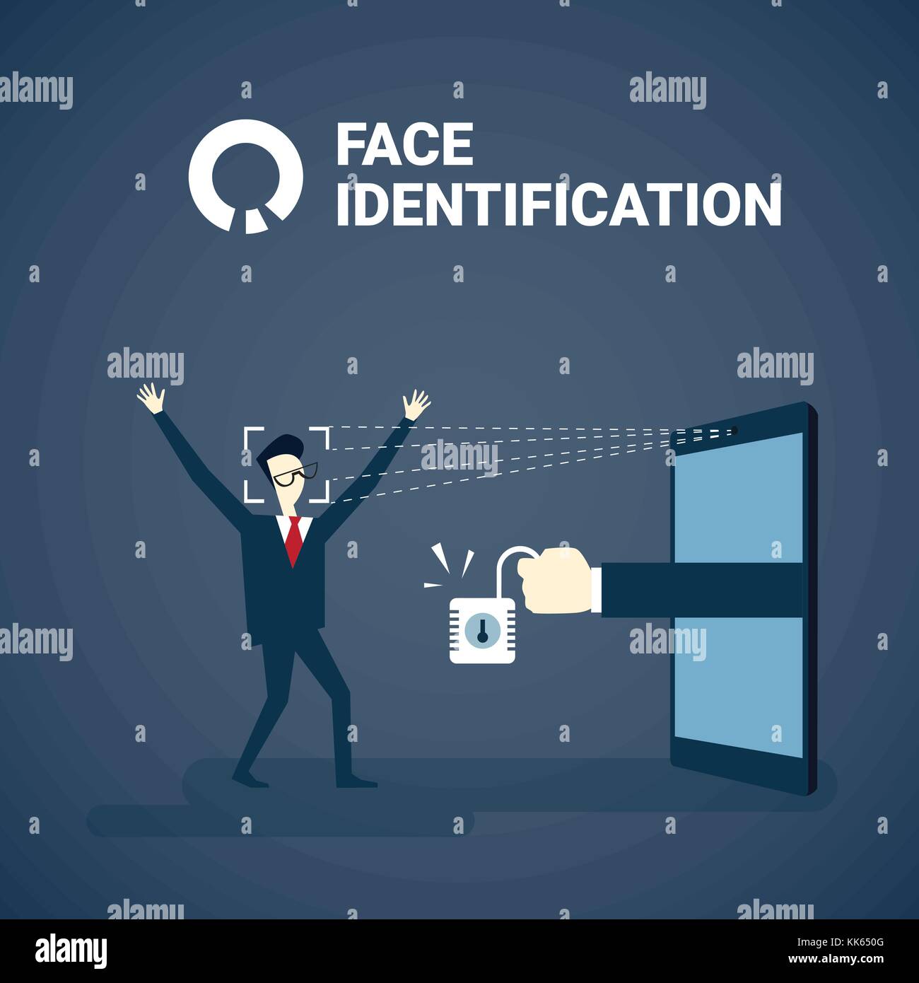 Identification Biometric Authentication Man Vector Verification Digital