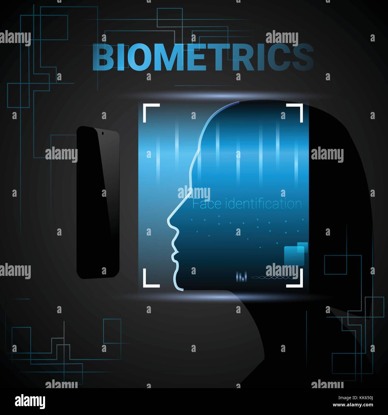Biometric Identification Female Face Scanning Modern Access Control ...