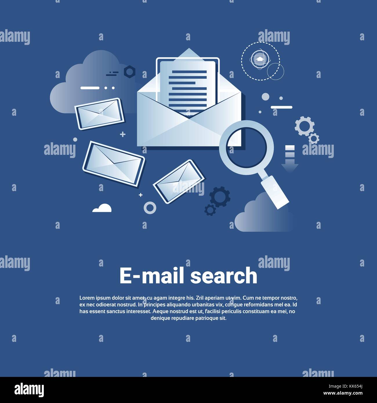 Email Search Template Web Banner With Copy Space Stock Vector Image ...
