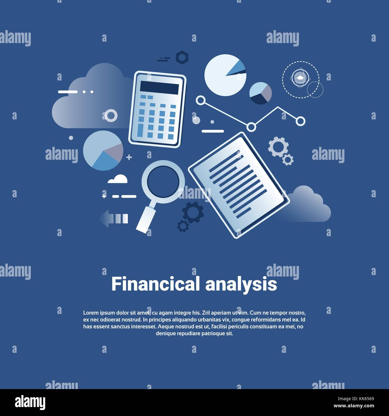 Financial Analysis Template Web Banner With Copy Space Stock Vector ...