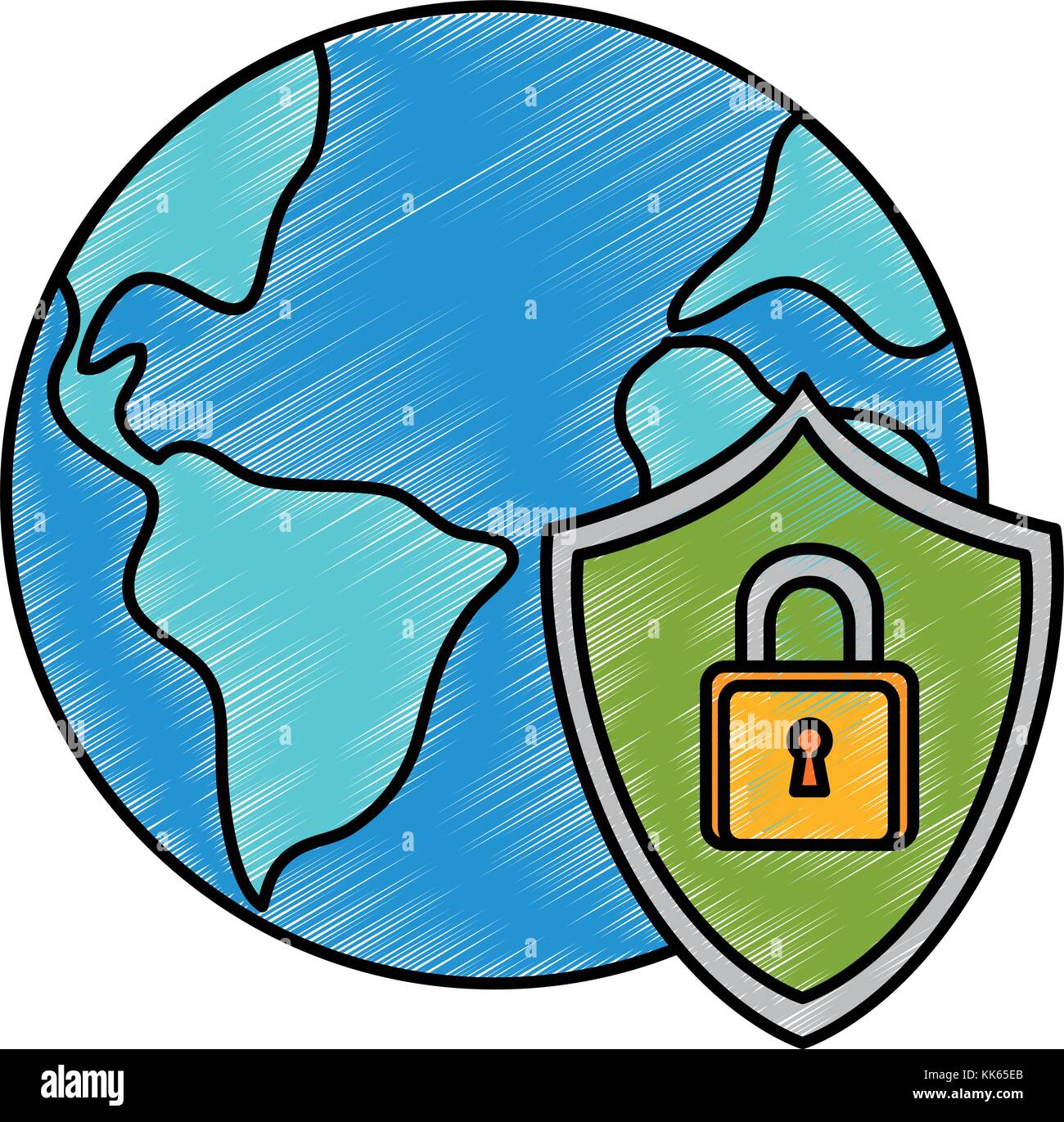 world planet earth with shield Stock Vector Image & Art - Alamy