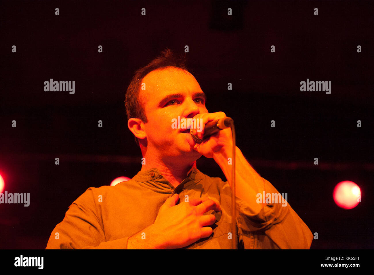 The American synthpop band Future Islands performs a live concert at ...