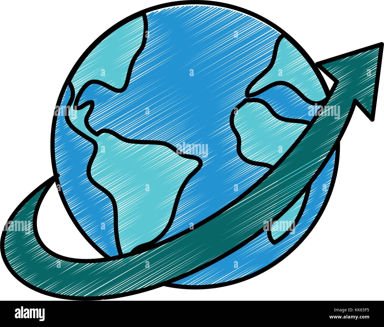 world planet earth with arrow Stock Vector Image & Art - Alamy