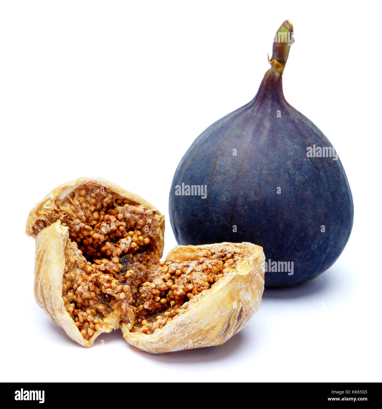 Fresh and dried Fig isolated on white background. Clipping path Stock ...