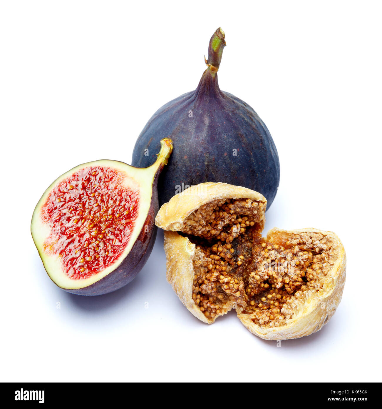 Fresh and dried Fig isolated on white background. Clipping path Stock ...