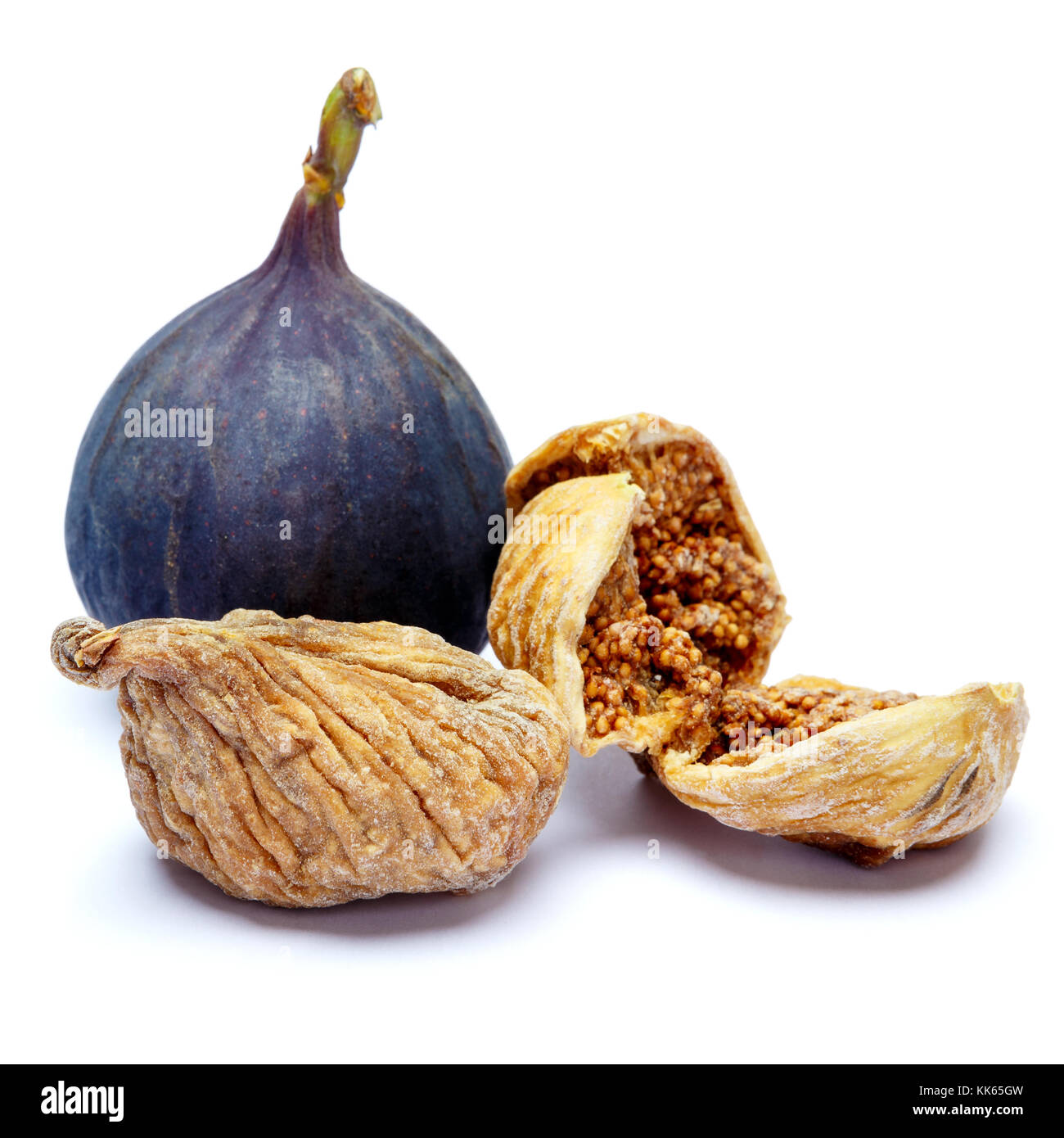Fresh and dried Fig isolated on white background. Clipping path Stock ...