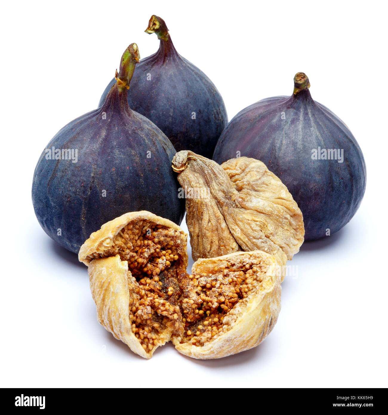 Fresh and dried Fig isolated on white background. Clipping path Stock ...