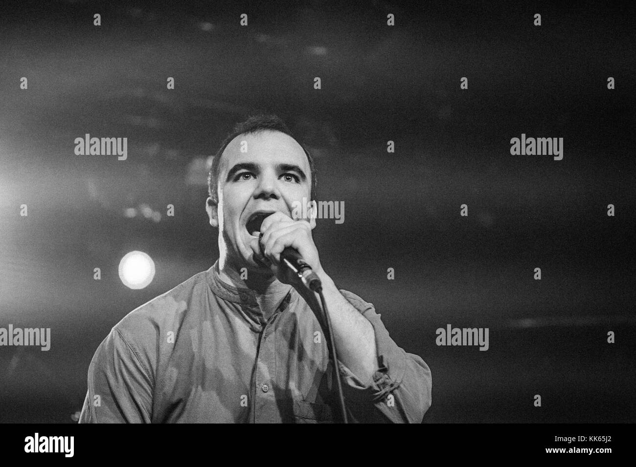 The American synthpop band Future Islands performs a live concert at ...