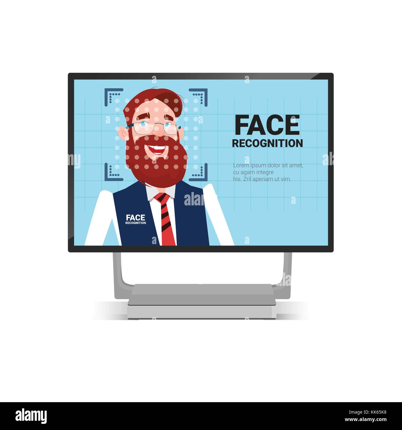 Computer Scanning User Man Face Identification Technology Access ...