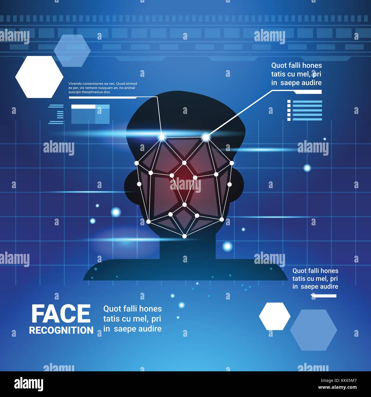 Face Identification System Scannig Man Access Control Modern Technology ...