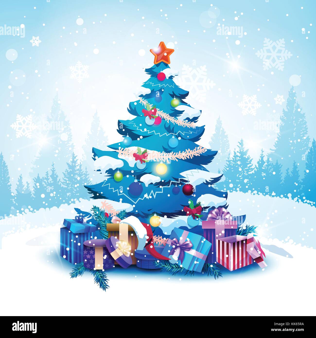 Blue Christmas Ornaments Clipart