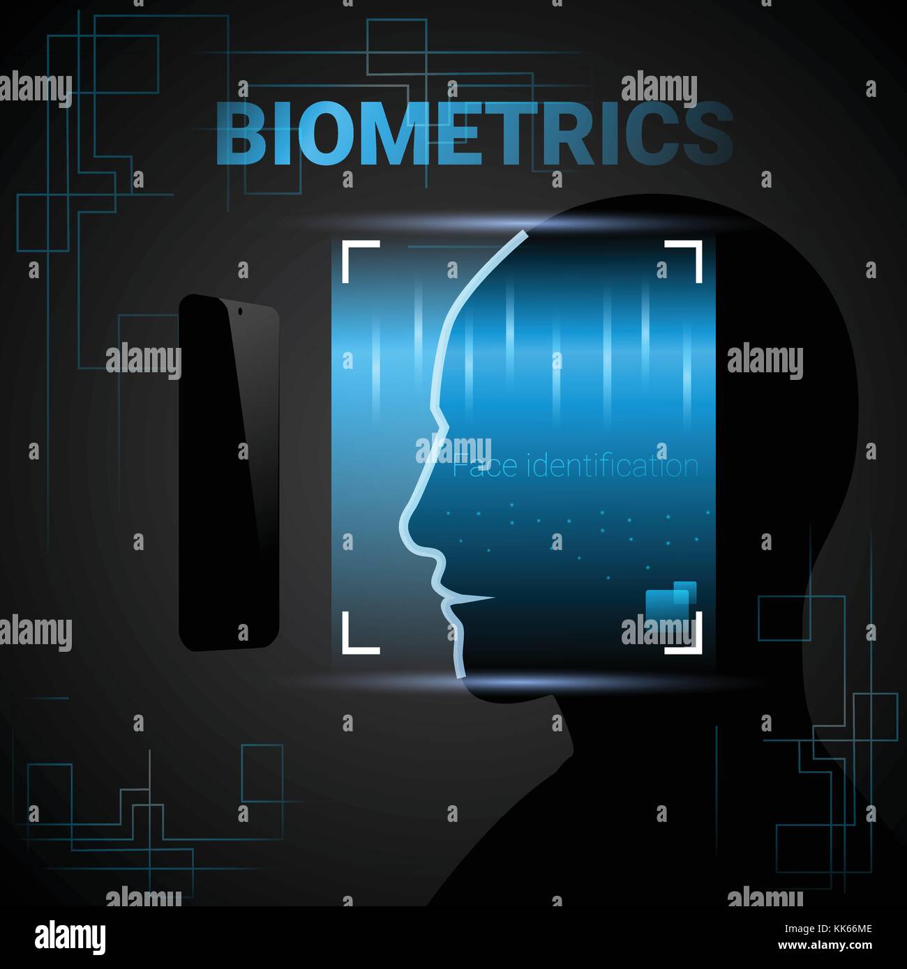 Biometric Identification Male Face Scanning Modern Access Control ...
