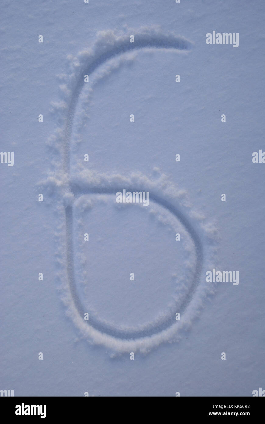 Winter numbers handwritten on snow background Stock Photo - Alamy