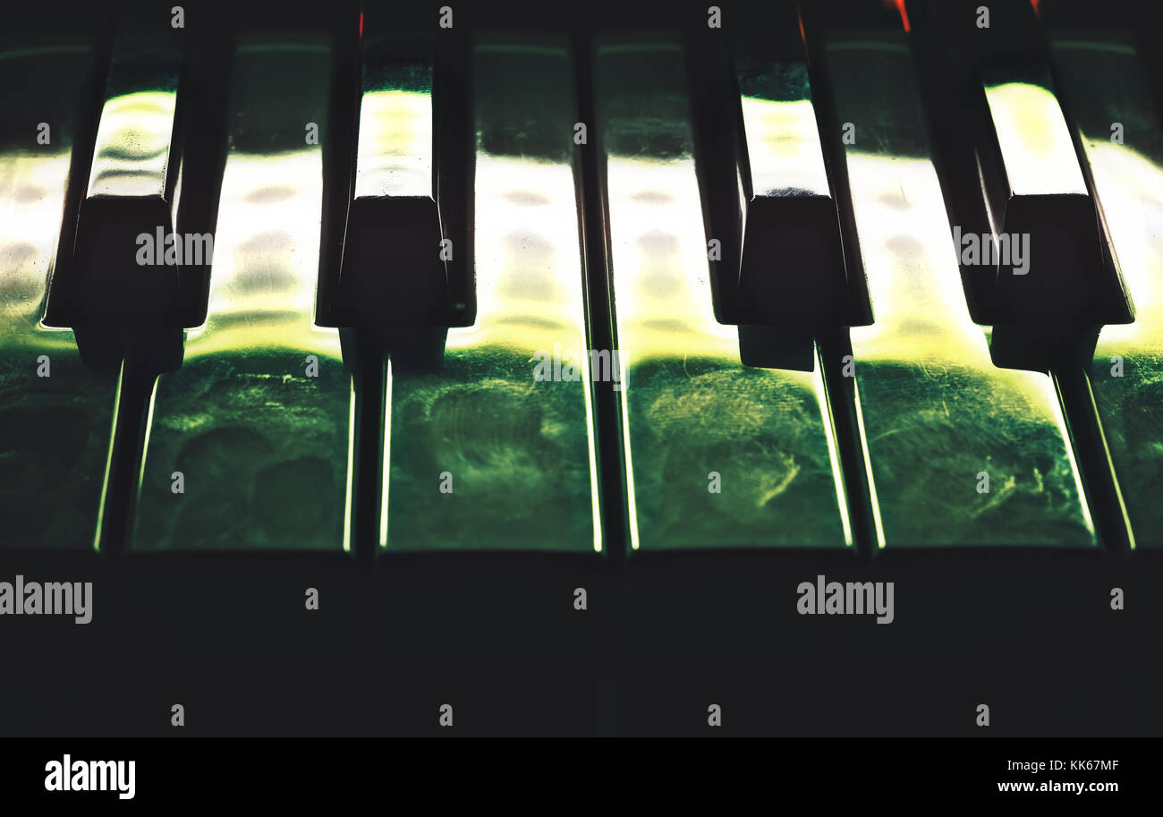 Modern electronic synth keys closeup view Stock Photo - Alamy