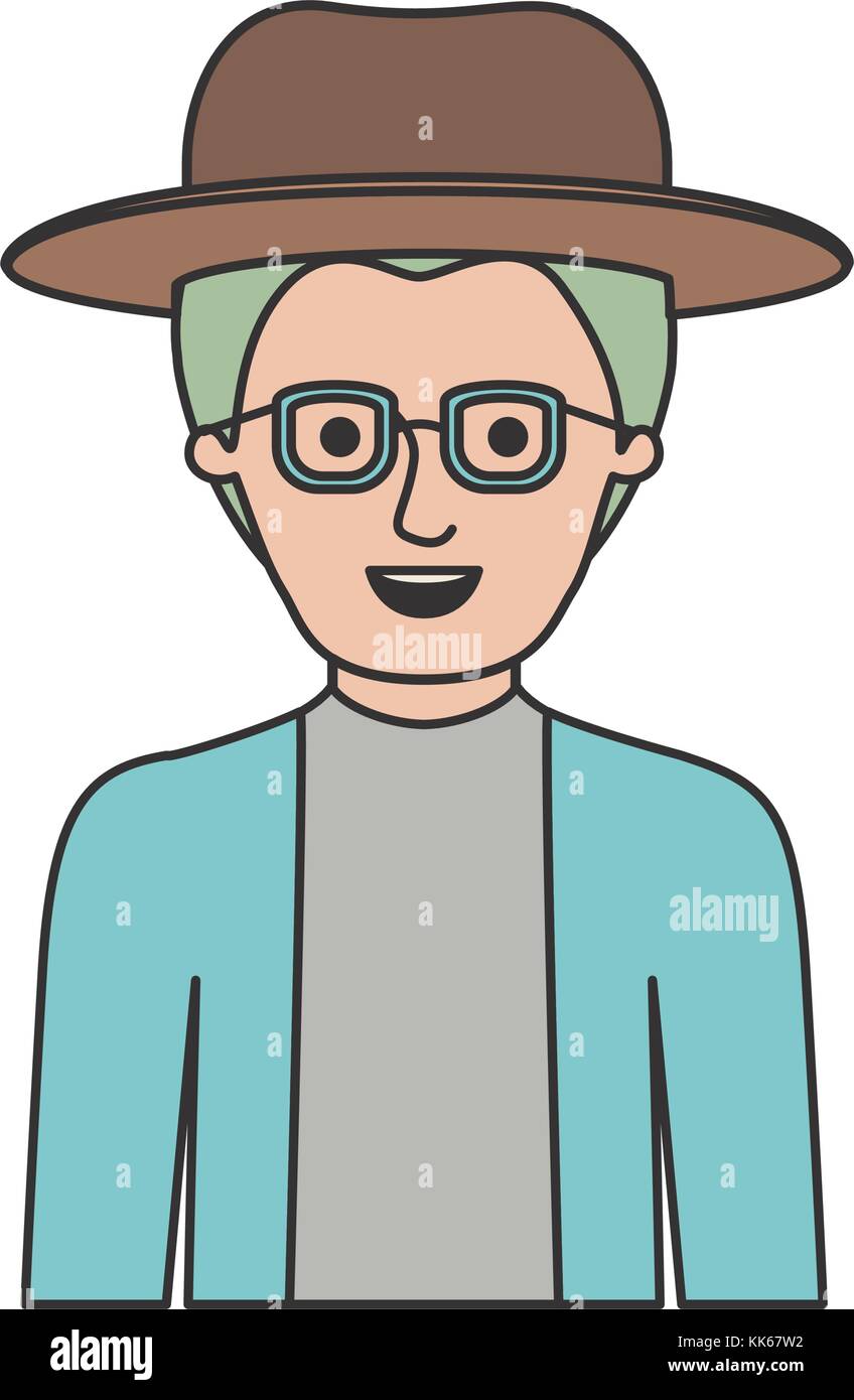 Handsome man in glasses smiling Stock Vector Images - Alamy