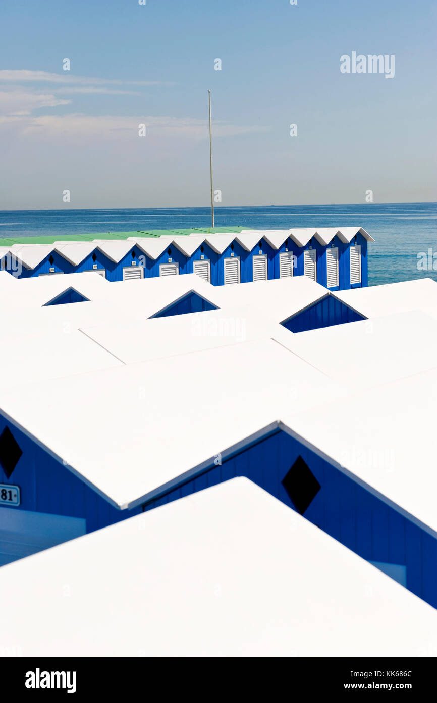 Italy, Liguria, Varazze, cabins on the beach Stock Photo - Alamy