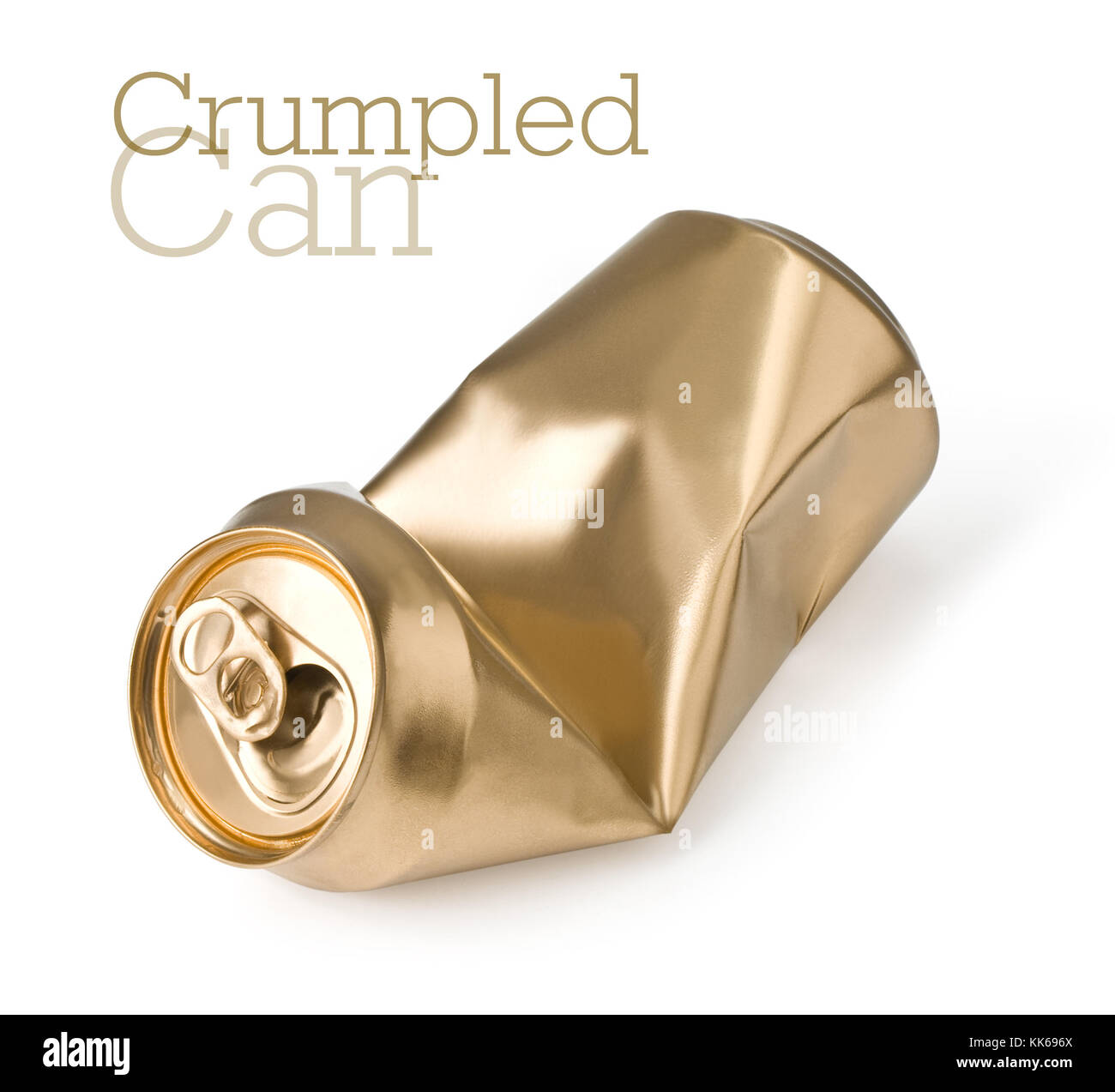 crumpled empty can isolated on white with clipping path Stock Photo - Alamy