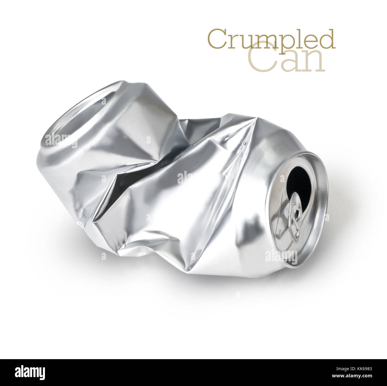 crumpled empty can isolated on white with clipping path Stock Photo - Alamy