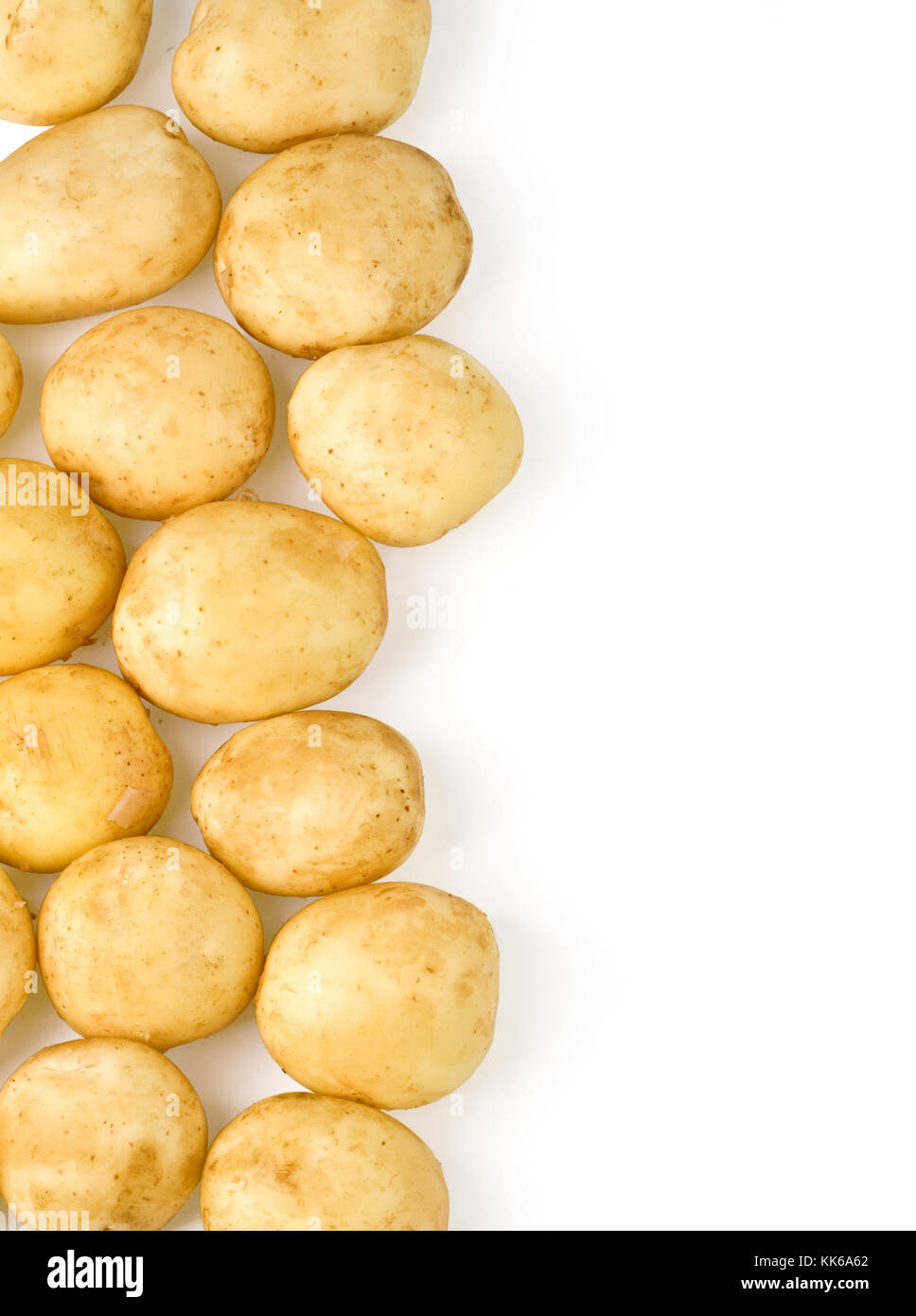 new potatoes top view, with clipping path and copy space Stock Photo ...
