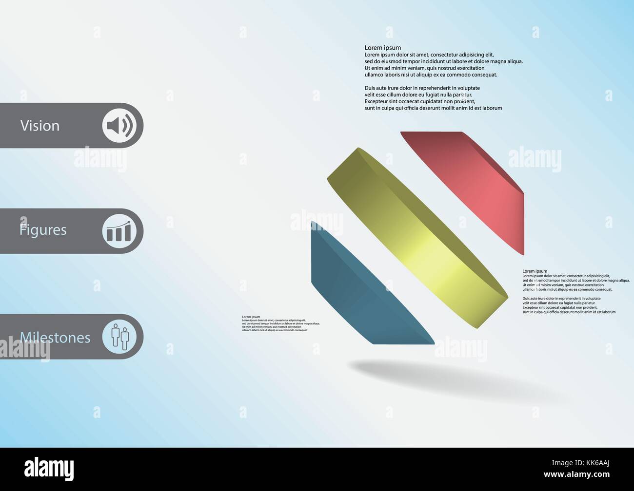 3D illustration infographic template with motif of rotated octagon ...