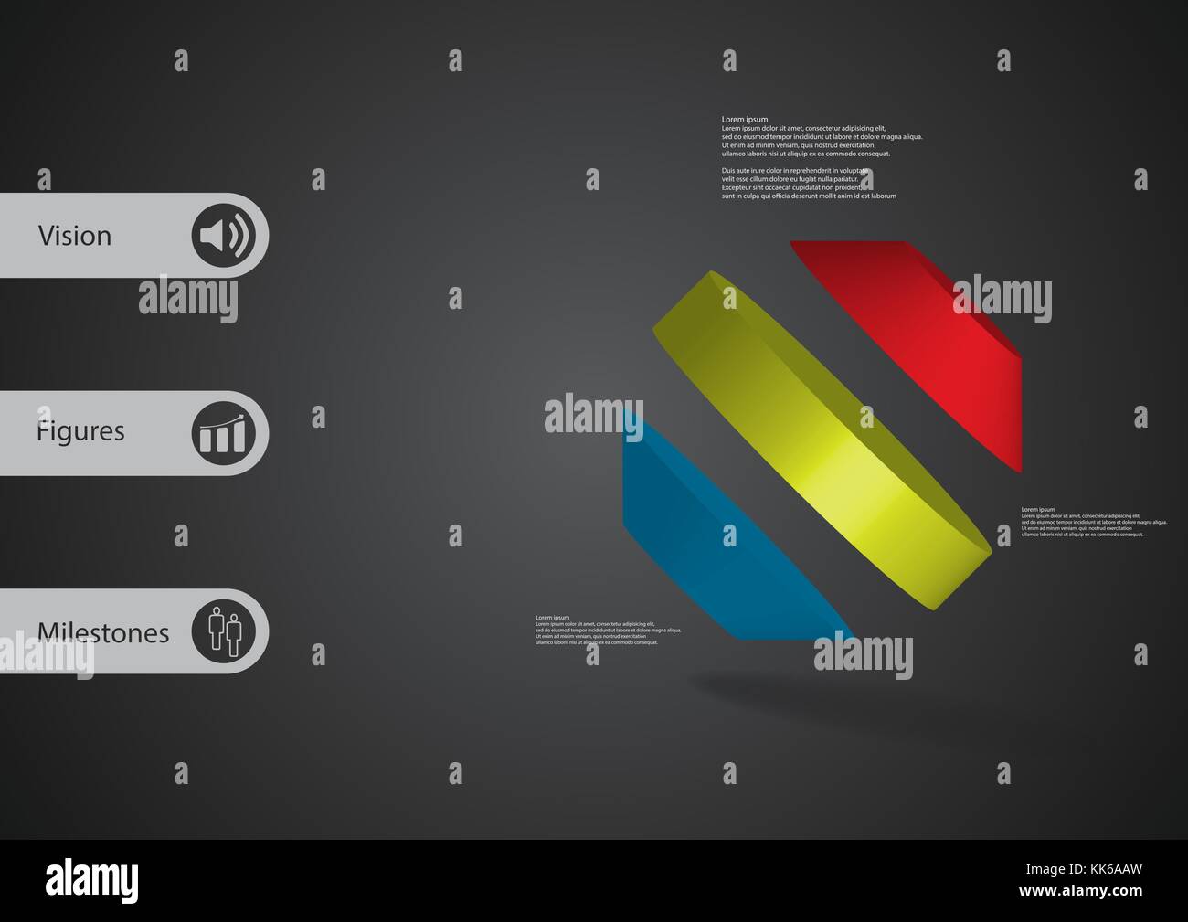 3D illustration infographic template with motif of rotated octagon ...