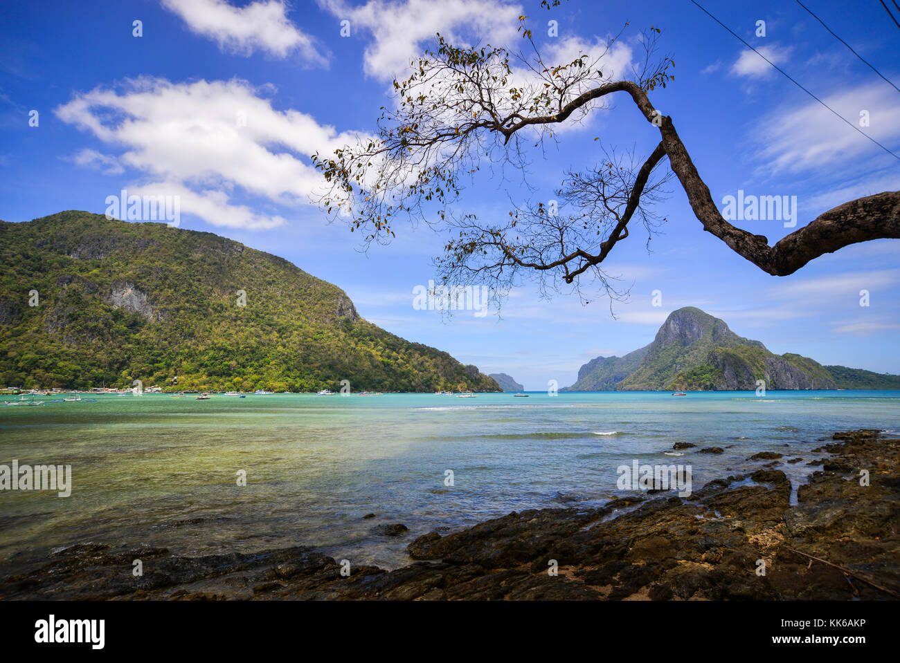 Seascape of Coron Island, Philippines. Coron Island is a wedge-shaped ...