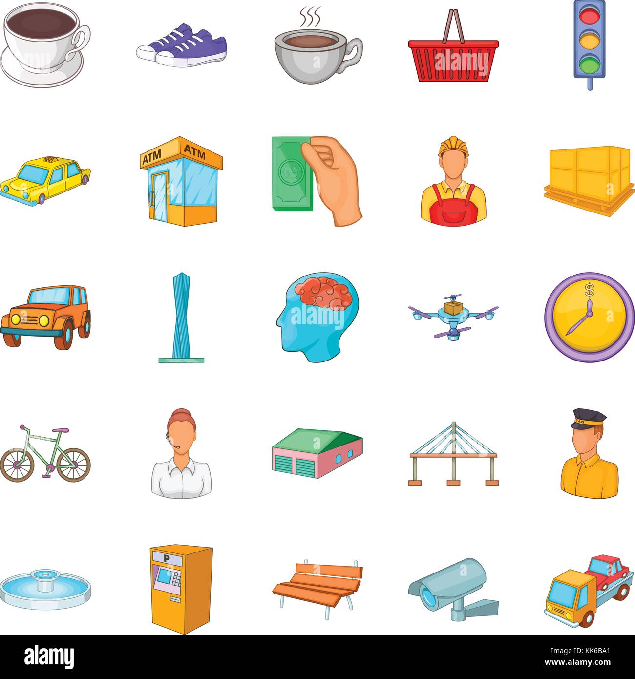 Industrial area icons set, cartoon style Stock Vector Image & Art - Alamy