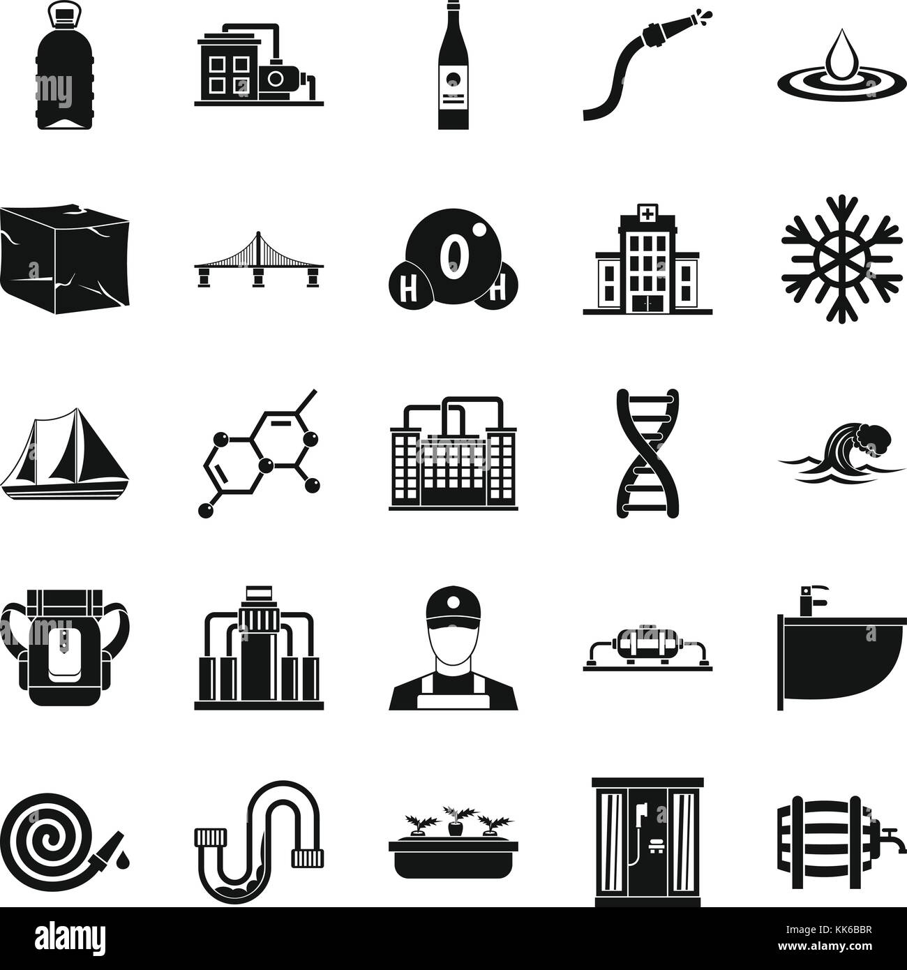 Water supply icons set, simple style Stock Vector Image & Art - Alamy
