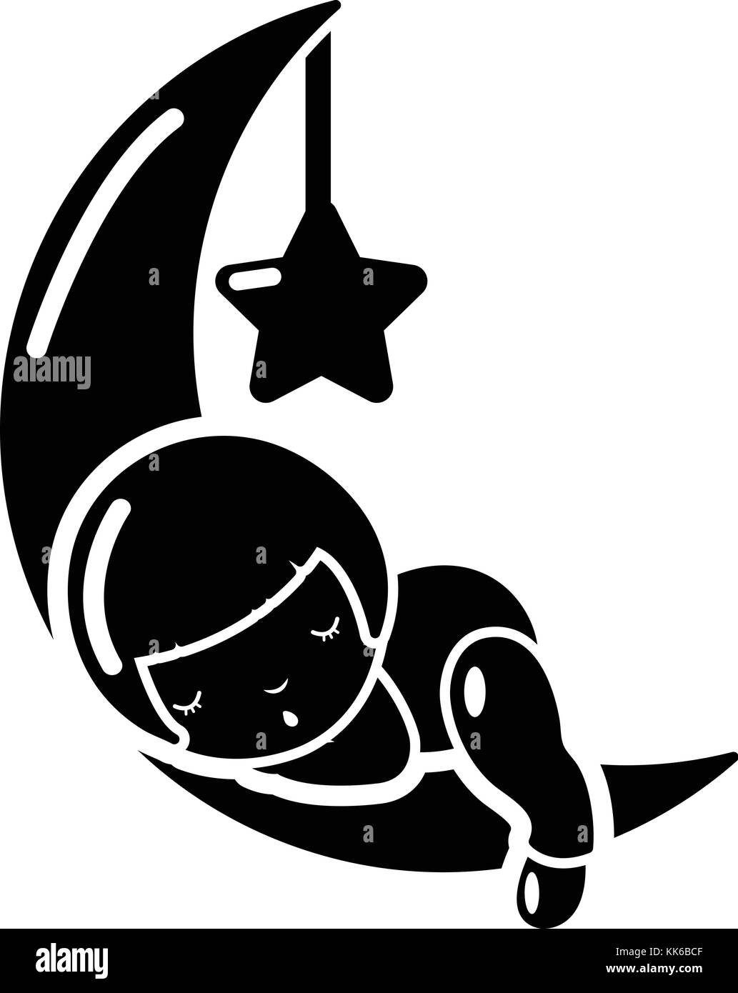 Sleeping girl icon, simple style Stock Vector Image & Art - Alamy