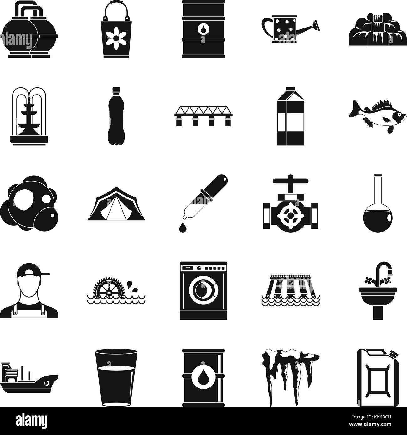 Water supply system icons set, simple style Stock Vector Image & Art ...