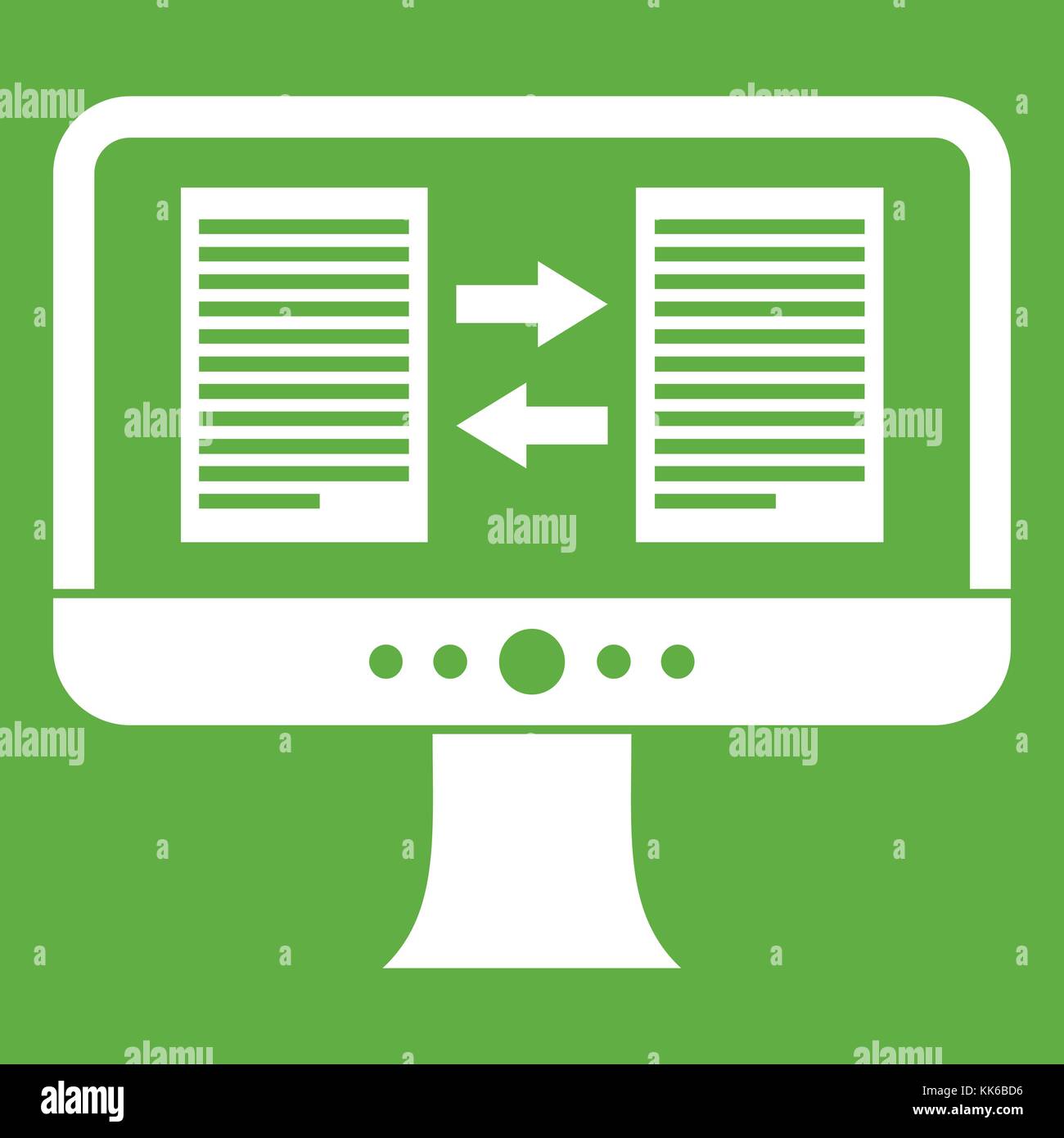 Translator app on the screen of computer icon green Stock Vector Image ...