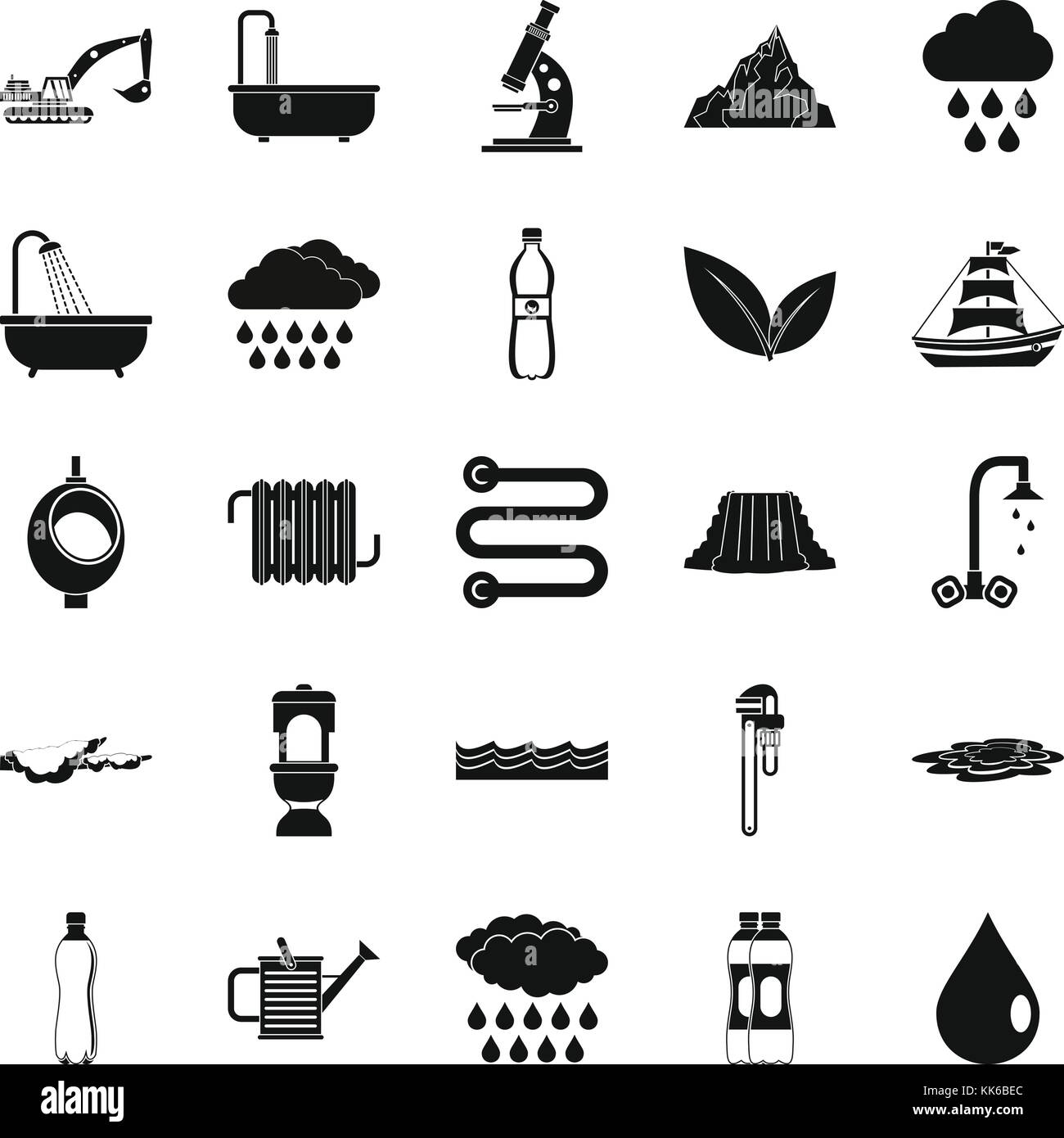Water system icons set, simple style Stock Vector Image & Art - Alamy