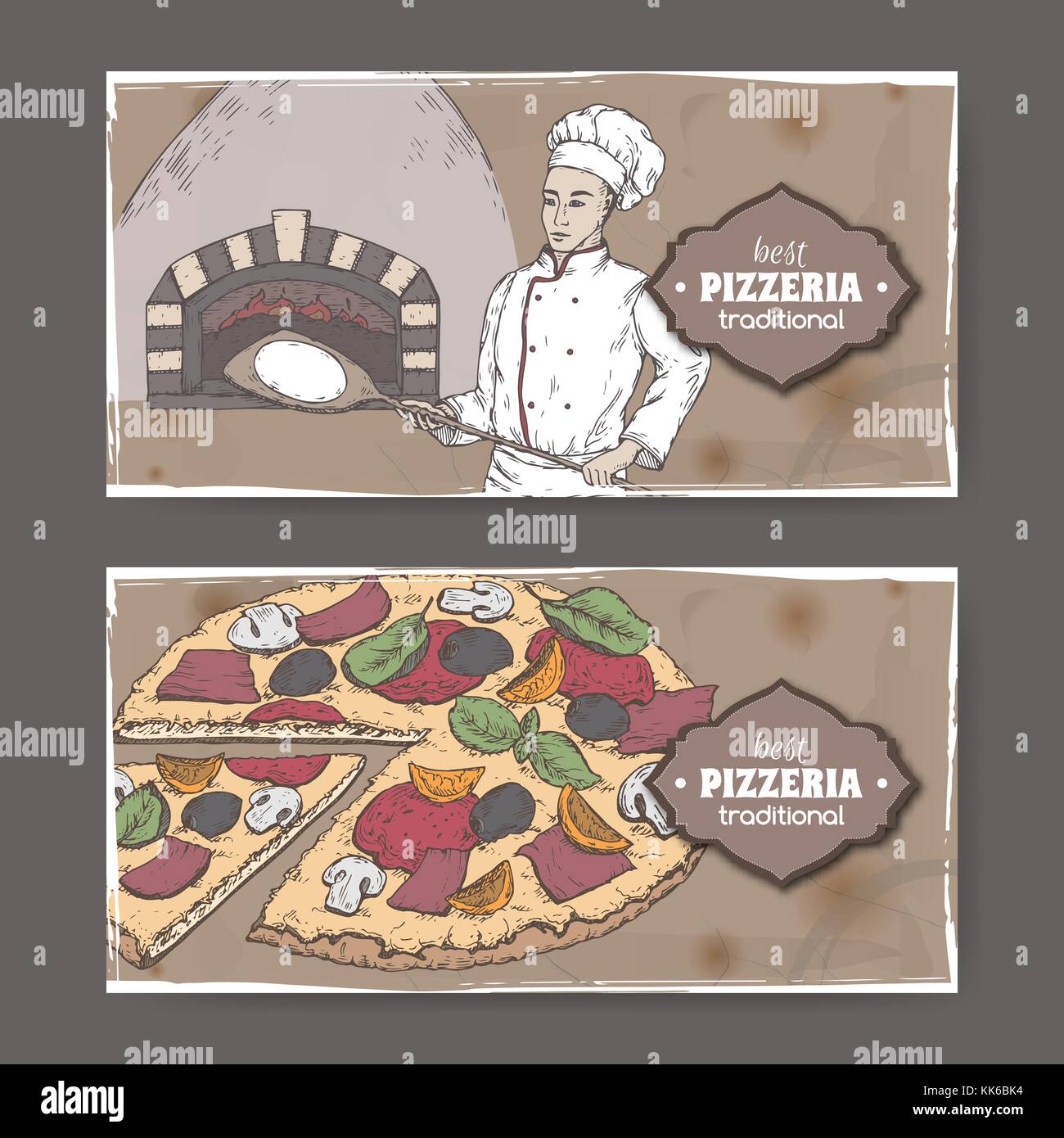 Pizza drawing color pizza line hi-res stock photography and images - Alamy